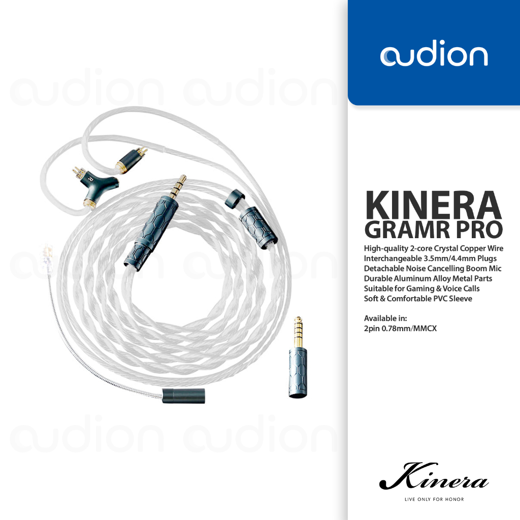 Jual KINERA GRAMR PRO | Single Crystal Copper Modular IEM Upgrade Cable with Boom Microphone ...
