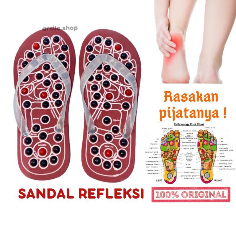 Jual Merah Sandal Kesehatan Terapi Rematik Sendal Refleksi Pijatan Kaki ...