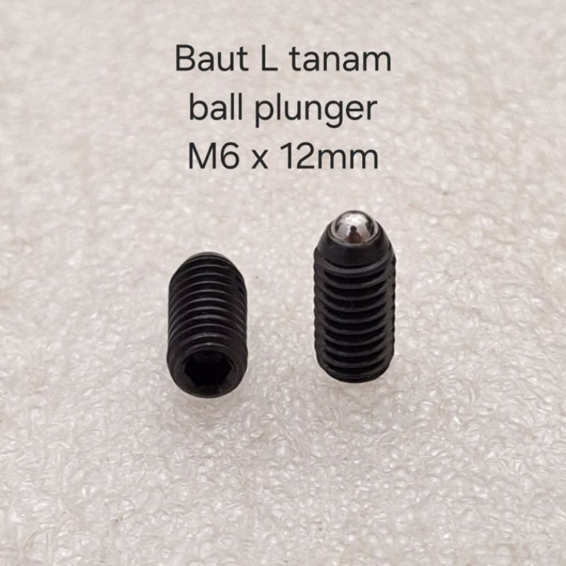 Jual baut L tanam ball plunger ball end ball tip baja M6 x 12mm made in ...
