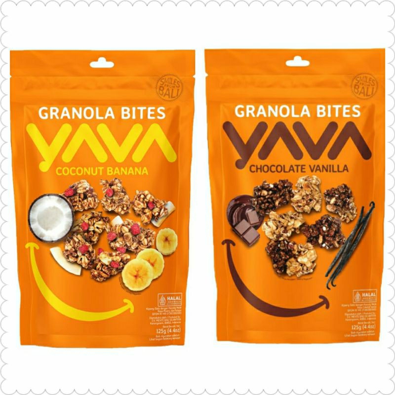 Jual YAVA Granola Bites Coconut Banana Chocolate Vanilla | Shopee Indonesia