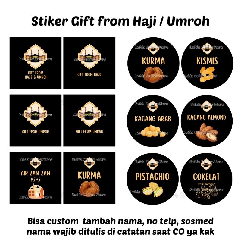 Jual sticker Stiker Gift From Hajj Umroh Label Kemasan oleh-oleh Haji ...