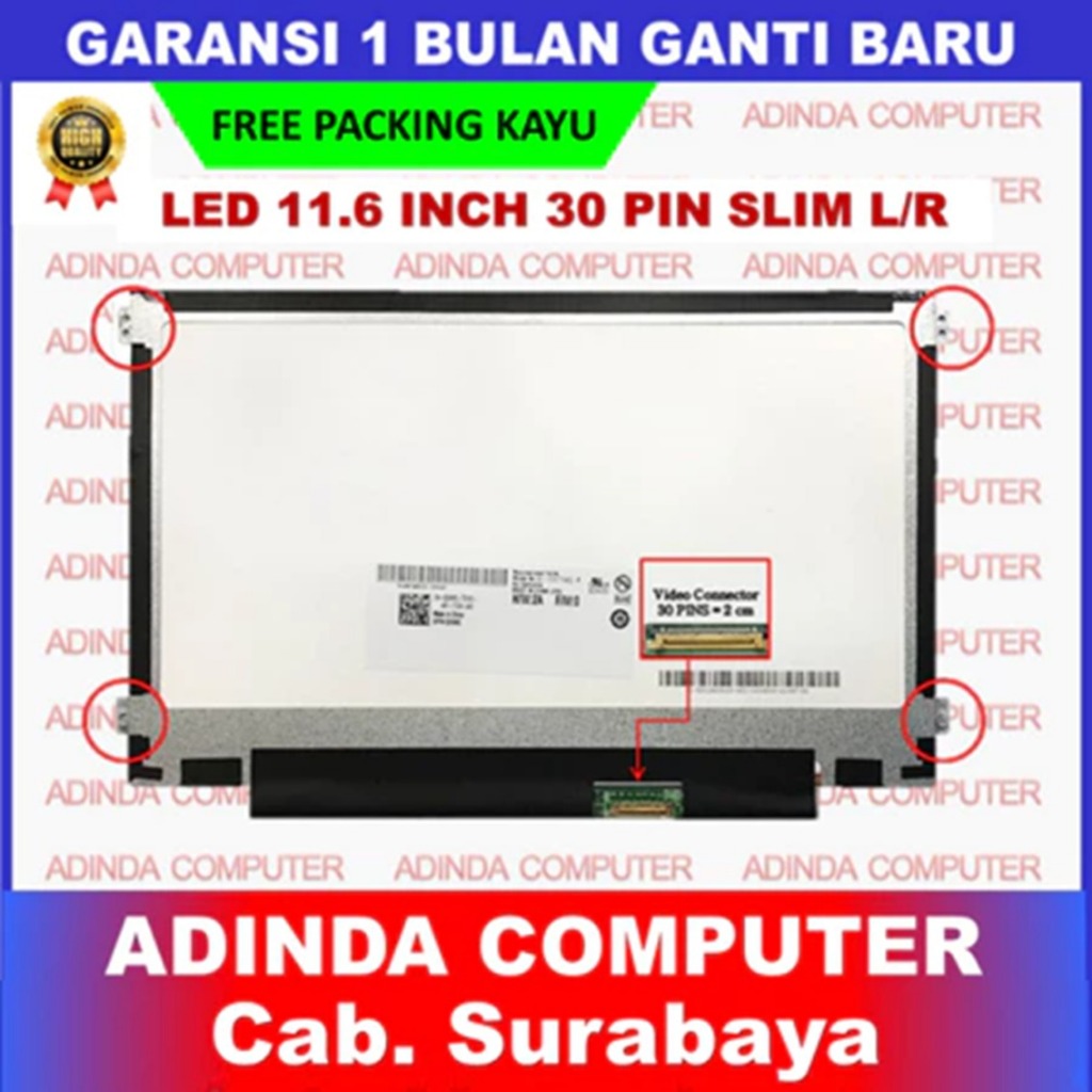 Jual LCD LED Laptop Asus X200 X200C X200CA X200M X200MA 11.6" Inch soket 30PIN | Shopee Indonesia