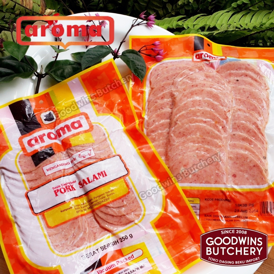 Jual Pork ham SALAMI SLICED 250gr frozen Aroma Bali | Shopee Indonesia