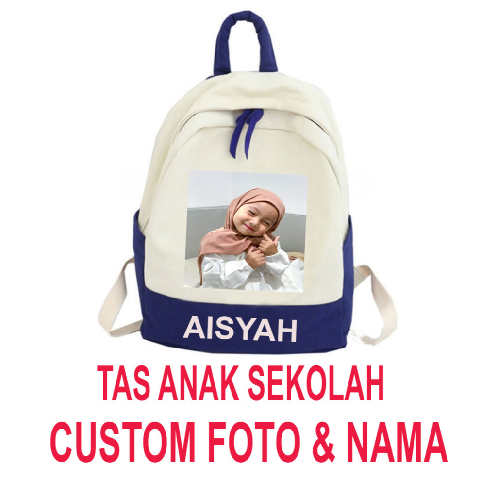 Jual Tas Anak Sekolah PAUD TK SD Custom Foto Gambar Dan Nama Sendiri ...