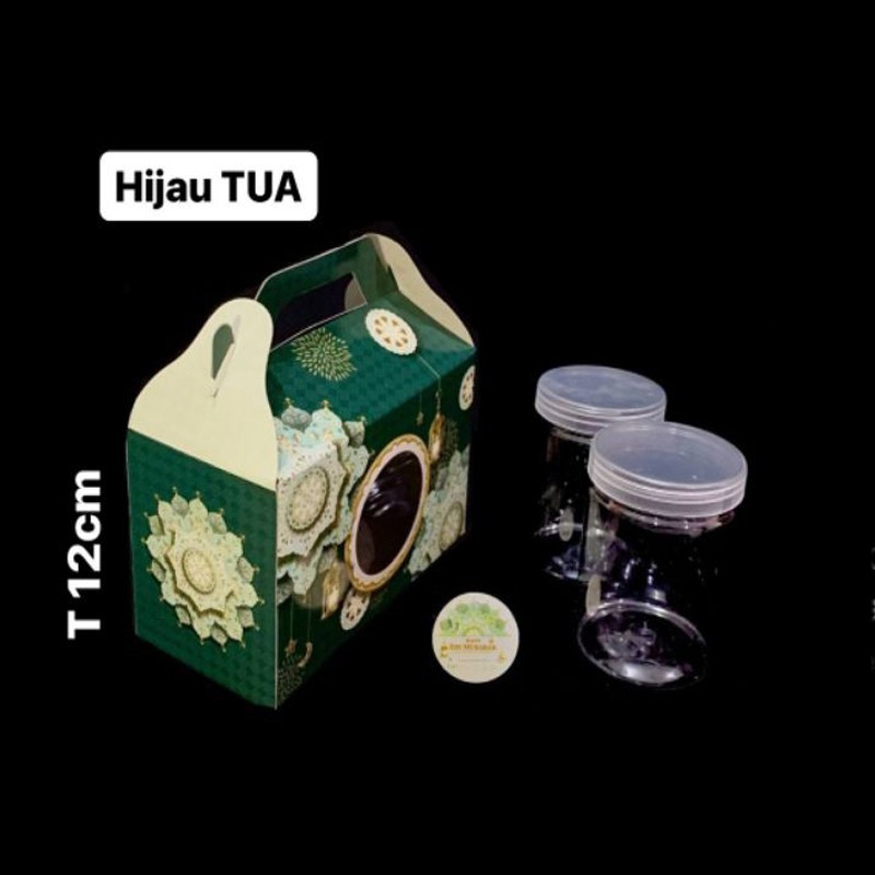 Jual 5 Pcs Gable Box Lebaran Hijau Tua Packaging Parcel Cookies Idul ...