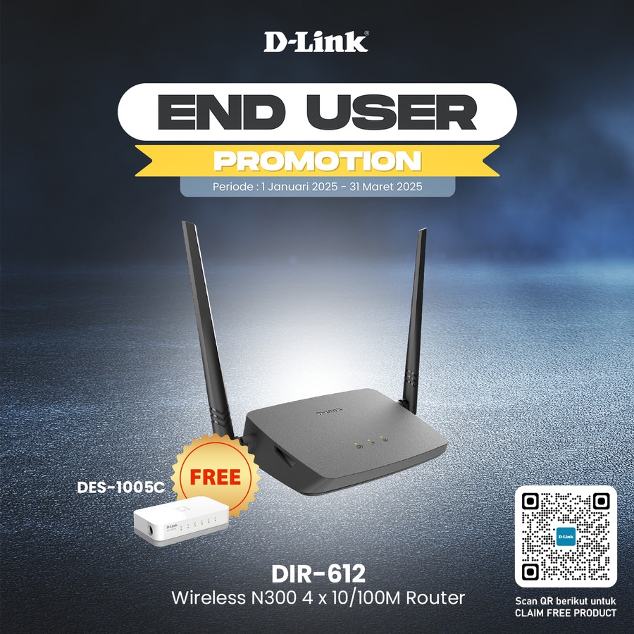 Jual D-Link DIR-612 N300 Wireless Fast Ethernet Router | Shopee Indonesia