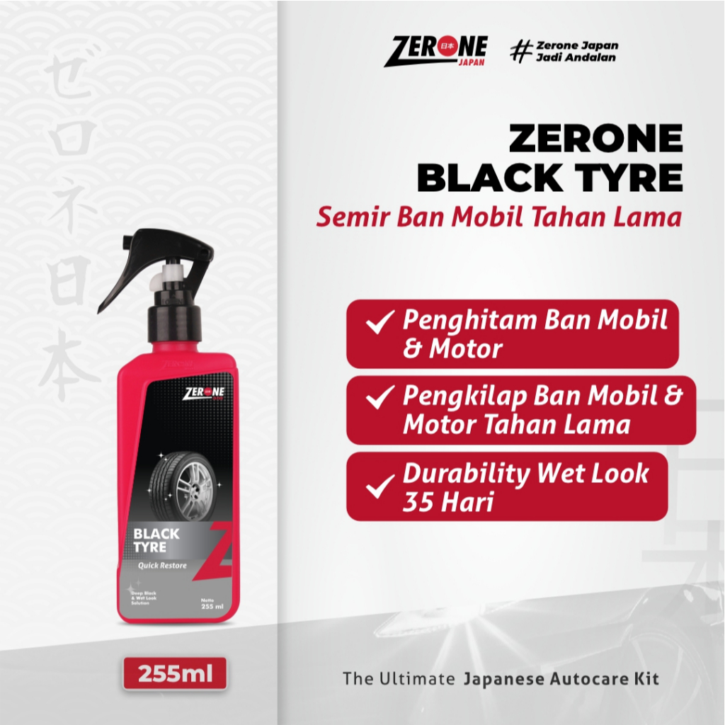 Jual Semir Ban Poles Pengkilap Ban Wet Look Zerone Japan Black Tyre ...