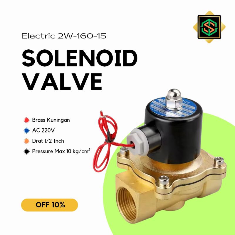 Jual Solenoid Valve AC 220V Drat 1/2" Selenoid 2Way-160-15 | Shopee ...