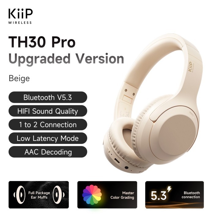 Jual KIIP WIRELESS TH30 PRO HEADPHONE BLUETOOTH WIRELESS HEADSET ...