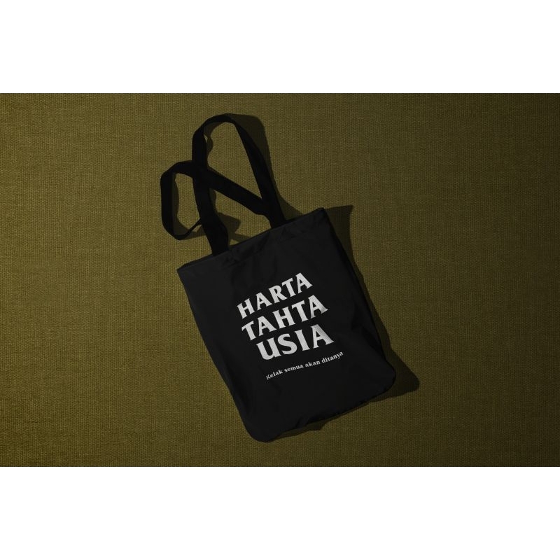 Jual Tote Bag | Goodie Bag HTU - Desain Dakwah Islami - Bahan Drill - Hitam - Sablon 1 Sisi ...