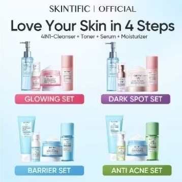 Jual Skintific Love Your Skin in 4 Steps Cleanser + Toner Serum ...