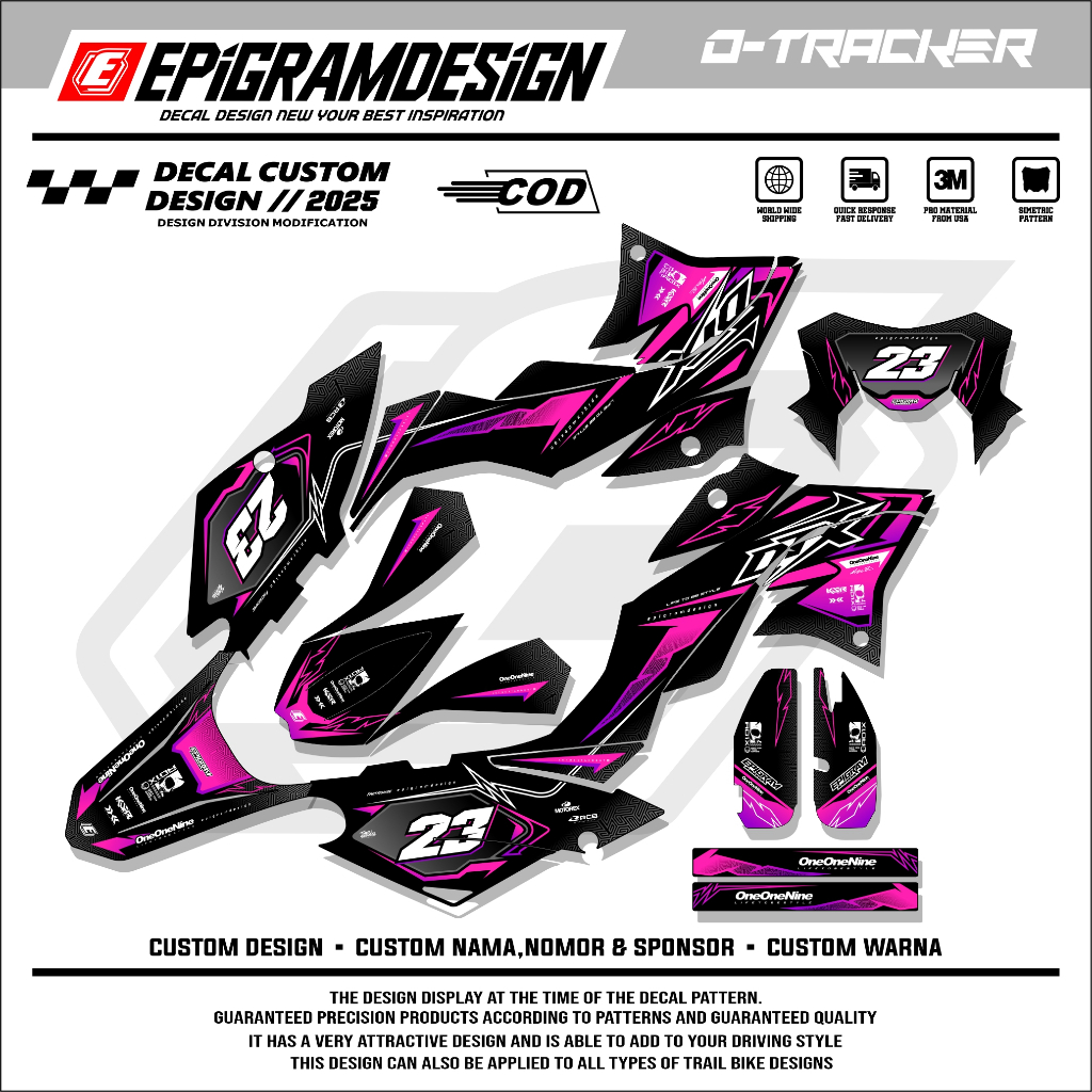 Jual DECAL DTX D-DTRACKER FULLBODY CUSTOM Decal Sticker Motor Cross KLX ...