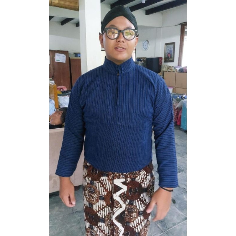 Jual Surjan Peranakan Lurik Telupat Biru | Shopee Indonesia