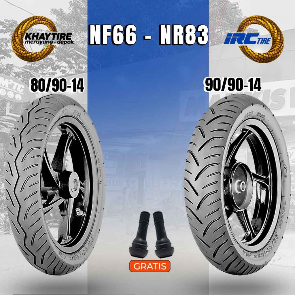 Jual Paket Ban Motor Matic IRC NF66 80/90-14 + NR83 90/90-14 Tubeless ...