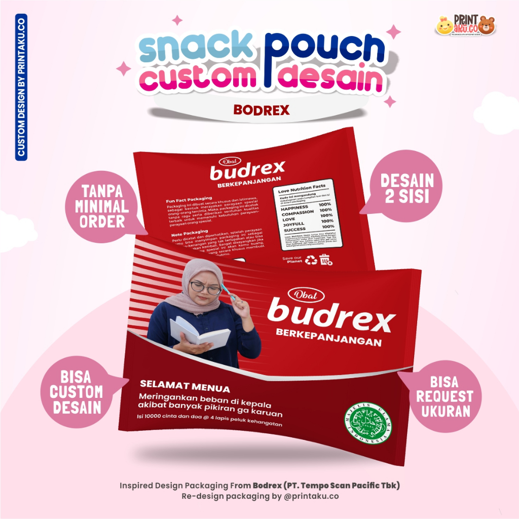 Jual Bungkus Kado Custom | Snack Custom Foto Teks Bungkus Kado Pouch ...