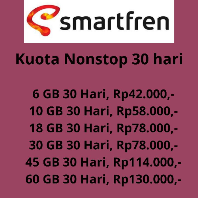 Jual KUOTA SMARTFREN NONSTOP 30 HARI SUPER MURAH | Shopee Indonesia