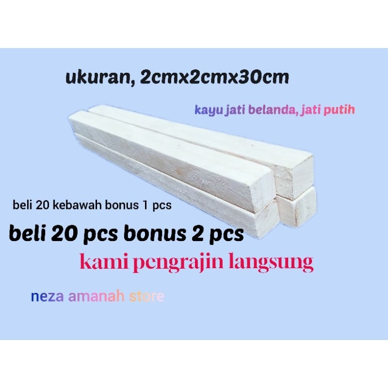Jual reng kayu list harga per 1 pcs ukuran 30cmx2cmx2cm-+ | Shopee ...