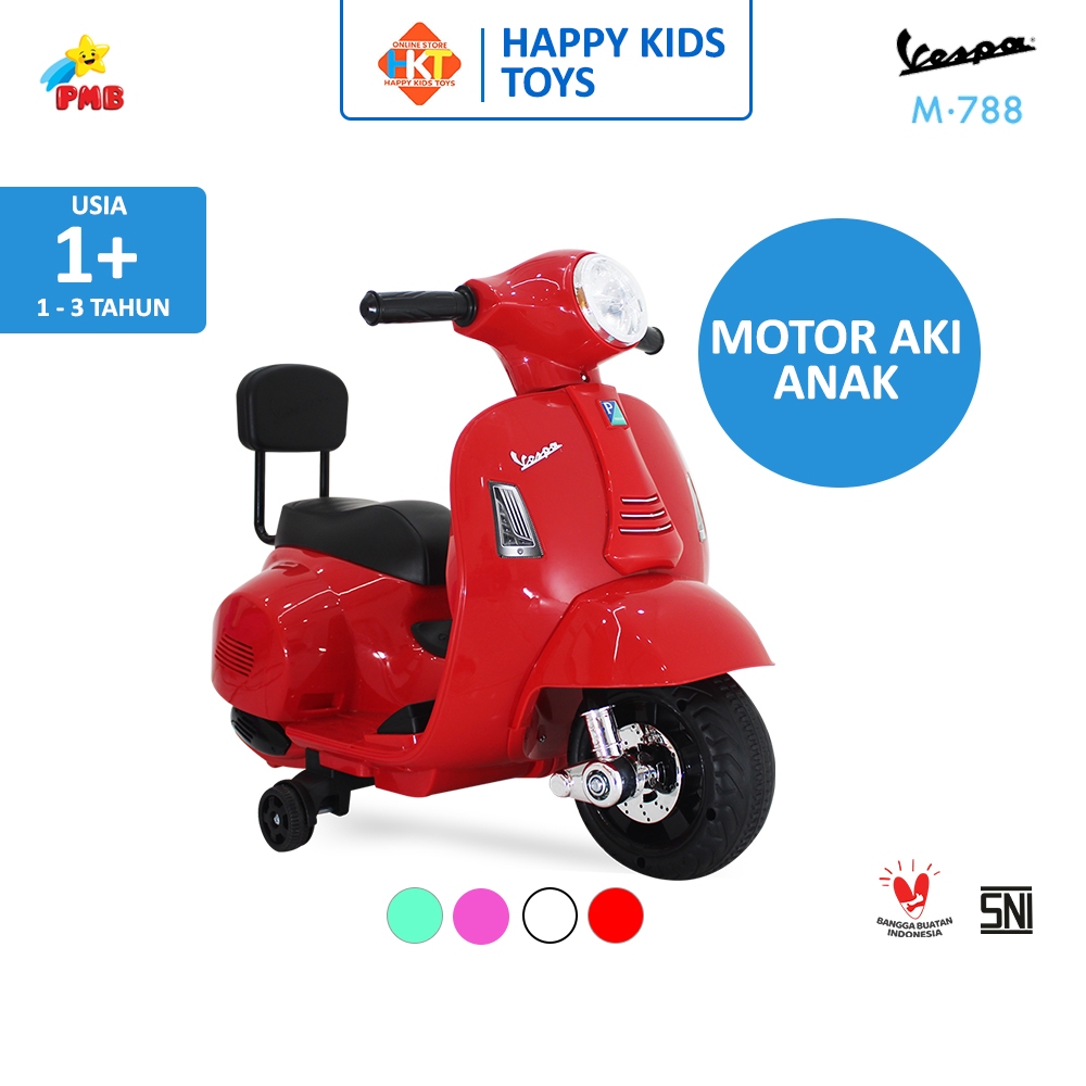 Jual MAINAN MOTOR MOTORAN AKI ANAK VESPA PMB M788 | Shopee Indonesia