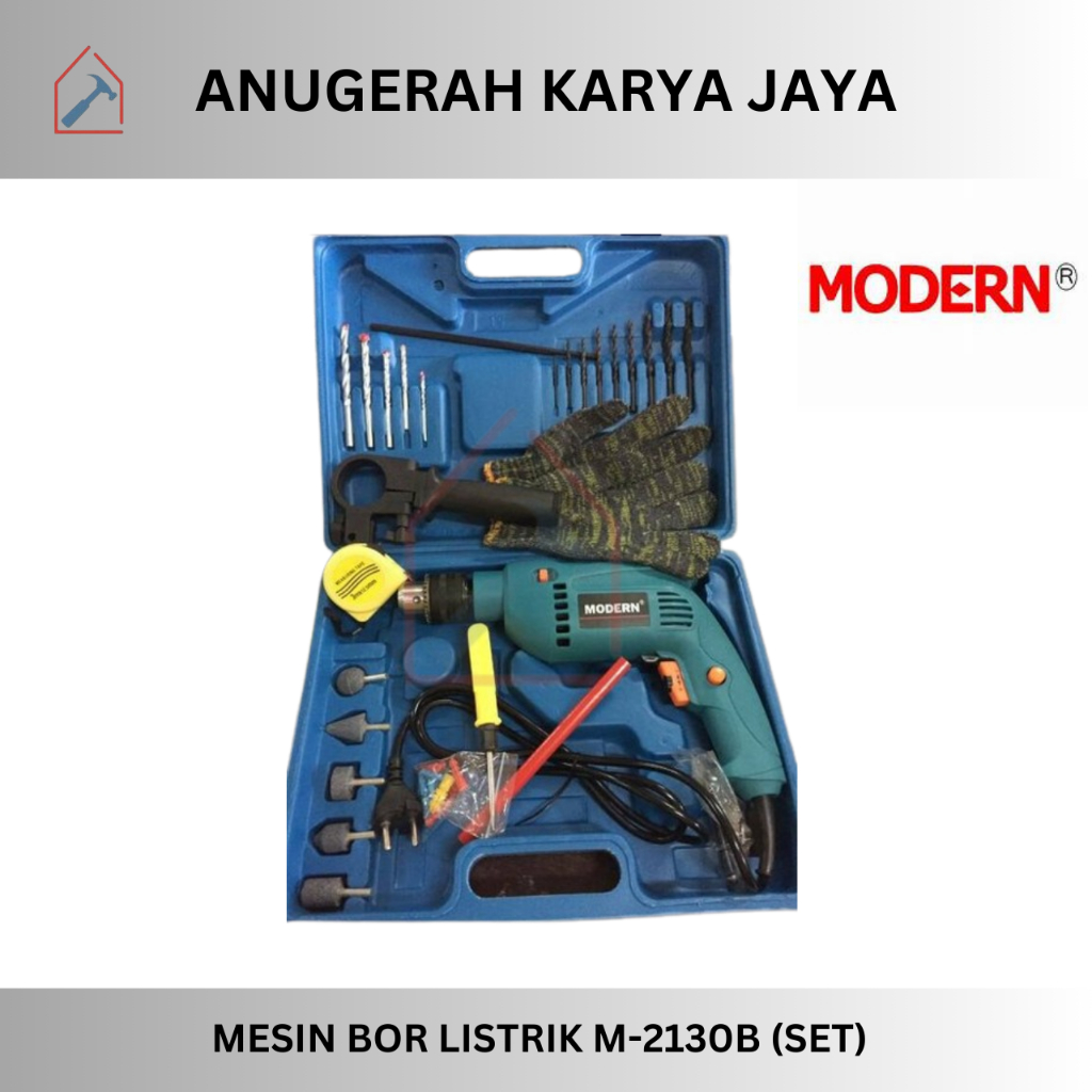 Jual MESIN BOR LISTRIK MODERN M-2130 B (SET) | Shopee Indonesia