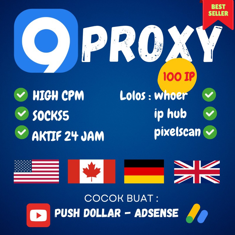 Jual PREMIUM Proxy Residental 9Proxy 100 IP | Shopee Indonesia