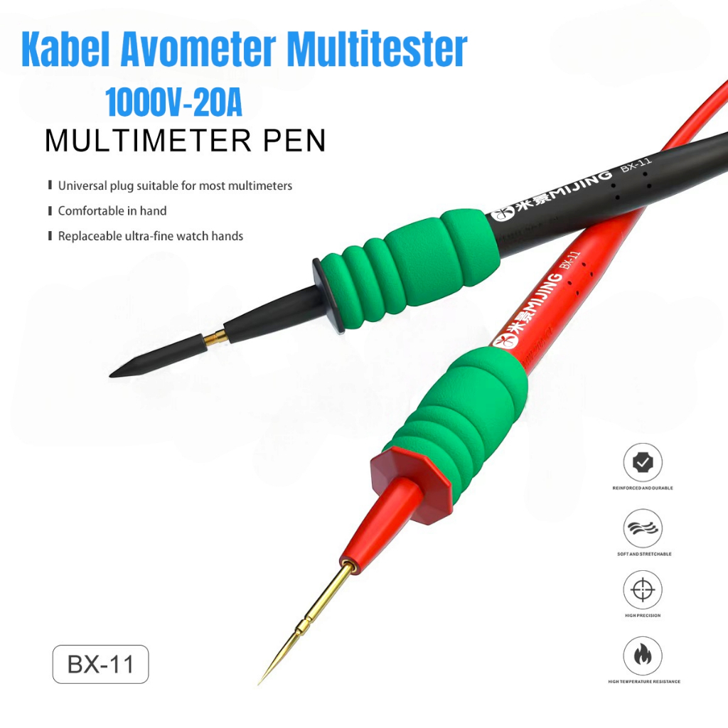 Jual Kabel Avometer Multitester Multimeter Pen 1000V 20A Extra Tip ...