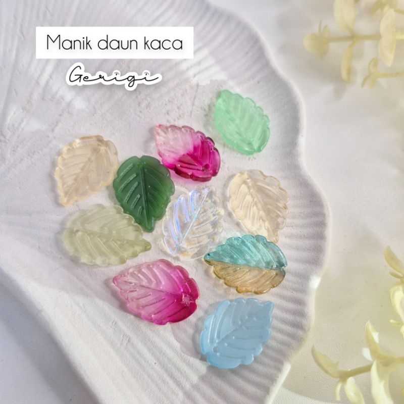 Jual Manik Daun Kaca Gerigi Mix Warna | Shopee Indonesia