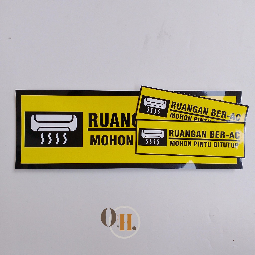 Jual Paket Hemat Stiker Tutup Pintu Ruangan AC - Stiker Fasilitas ...
