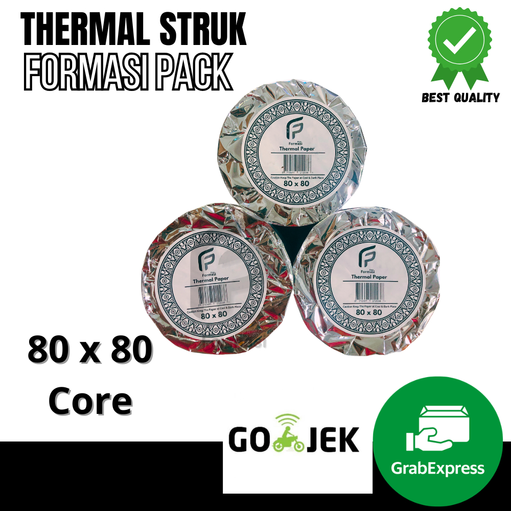 Jual KERTAS STRUK THERMAL 80mmX80mm Struk Mesin EDC (Merek FORMASI PACK ...