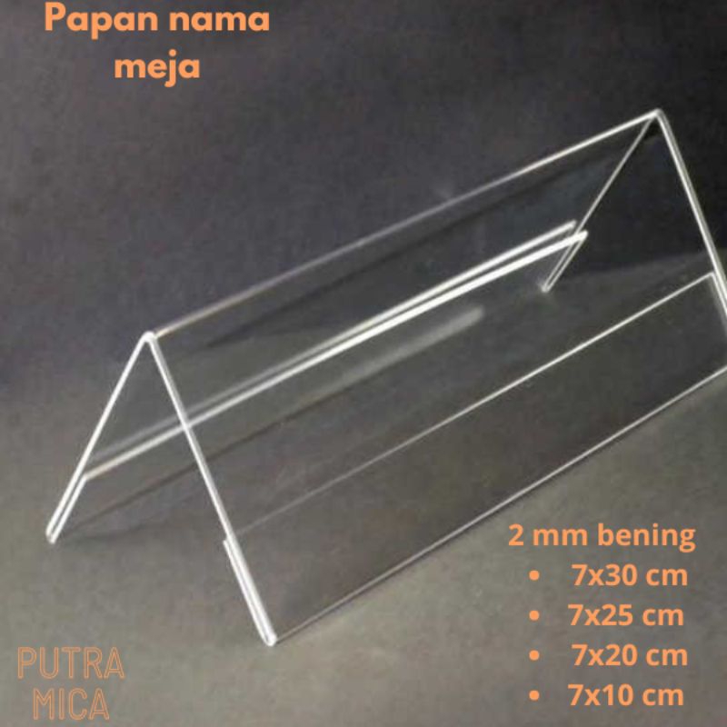Jual Papan nama meja acrylic / acrylic segitiga /tent card segitiga ...