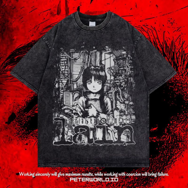 Jual PETERWORLD "SERIAL EXPERIMENTS LAIN" KAOS OVERSIZED / KAOS WASHED / STONE WASH / OVERSIZED ...
