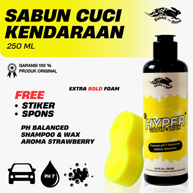 Jual Hyper Glow & Wax 250ml - Shampoo And Wax Motor & Mobil - Rabit To ...