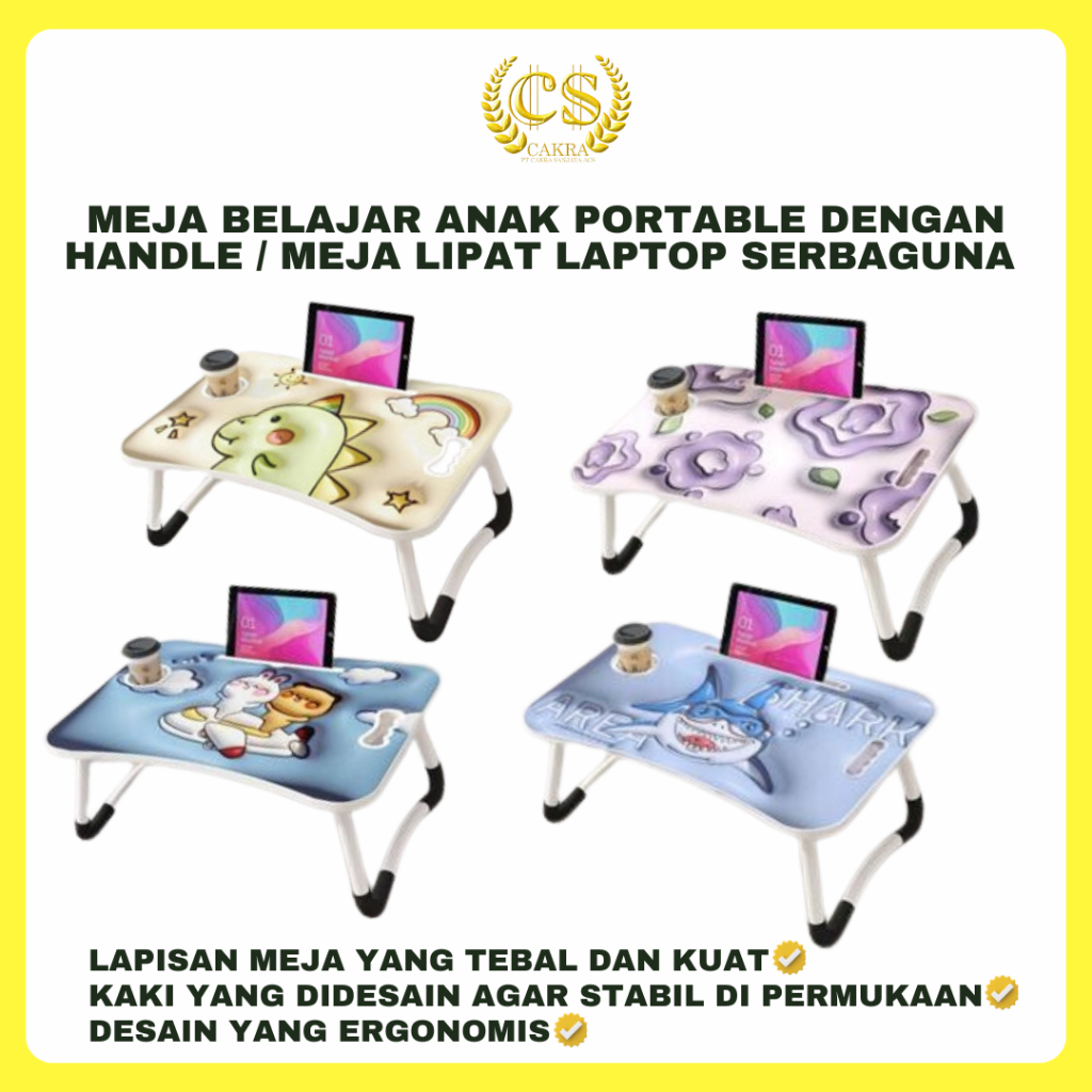 Jual CS Meja Belajar Anak Portable dengan Handle / Meja Lipat Laptop ...