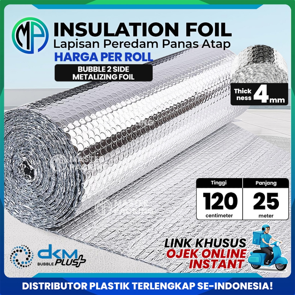 Jual Peredam Panas Atap Rumah Bubble Insulation Foil Roll 120cm x ...