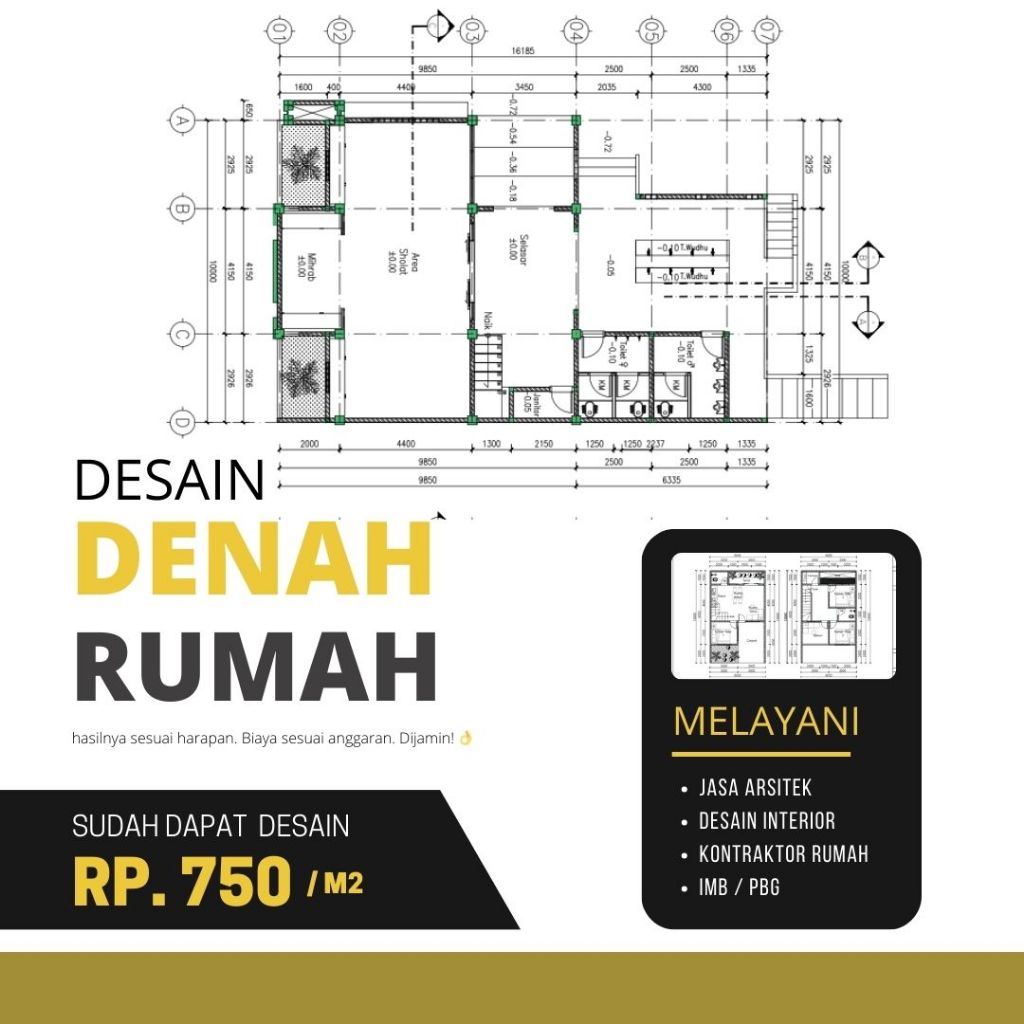 Jual Gambar Denah Rumah Bangunan 2D Site Layout Desain Arsitek | Shopee ...