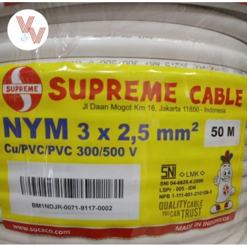 Jual kabel listrik SUPREME 3X2,5 NYM kawat tembaga harga/roll | Shopee Indonesia