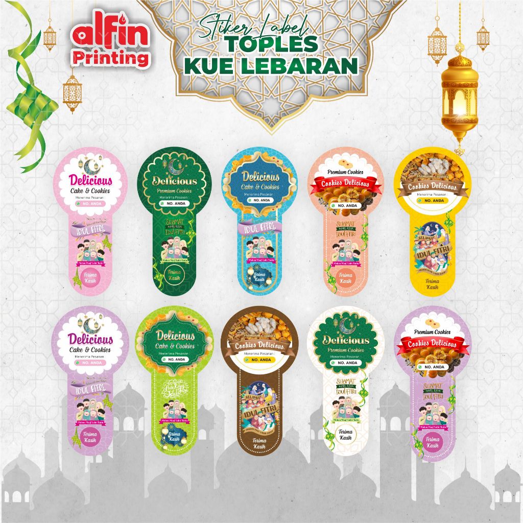 Jual Stiker Toples 250 - 500 gram Tema Idul Fitri Custom Desain Kuker ...