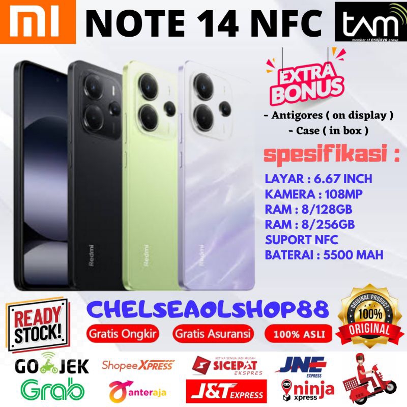 Jual XIAOMI REDMI NOTE 14 NFC RAM 8/256GB GARANSI RESMI | Shopee Indonesia