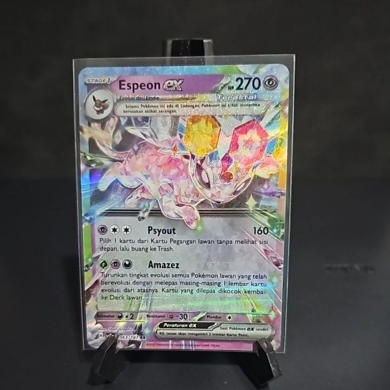 Jual espeon eevee ex rr terastal festival indonesia original kartu pokemon ori | Shopee Indonesia