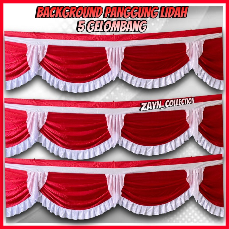 Jual Bendera Background Panggung Lidah Merah Putih/Umbul Umbul Gelombang | Shopee Indonesia