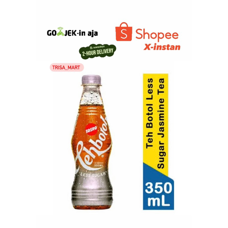 Jual Teh botol sosro less sugar 350ml isi 12 pcs | Shopee Indonesia