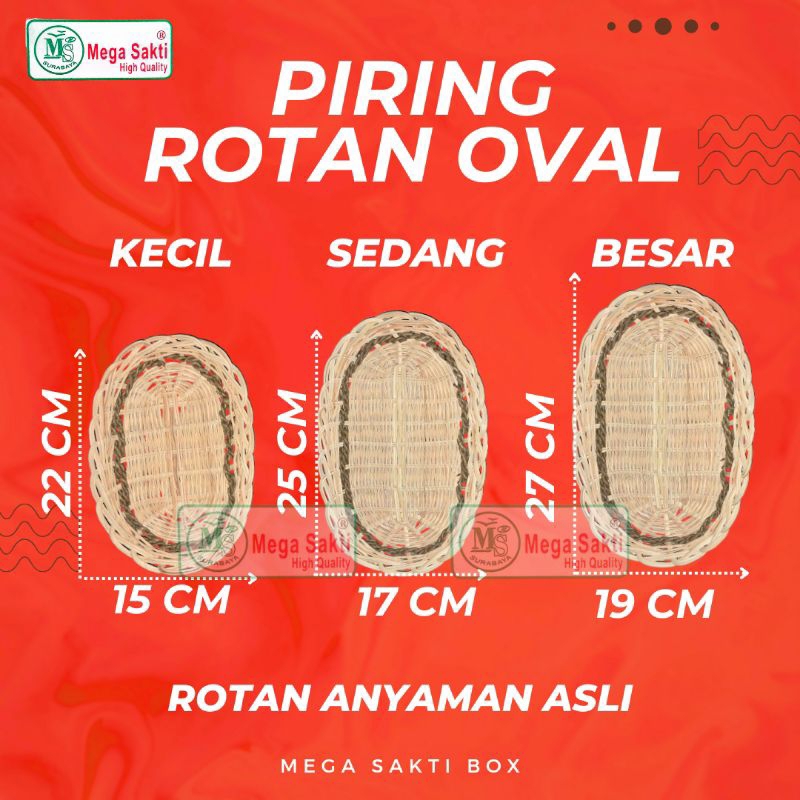 Jual (GROSIR) PIRING ROTAN OVAL / PIRING ROTAN LONJONG / PIRING ROTAN ...