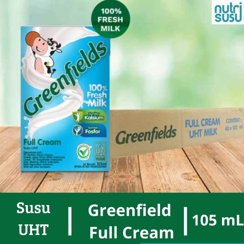 Jual Susu UHT Greenfields Full Cream 105mL [1 Karton Isi 40] | Shopee Indonesia