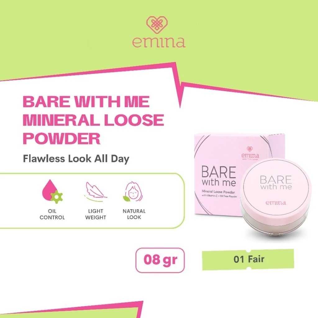 Jual EMINA Bare With Me Mineral Loose Powder 8g || Bedak Tabur ...