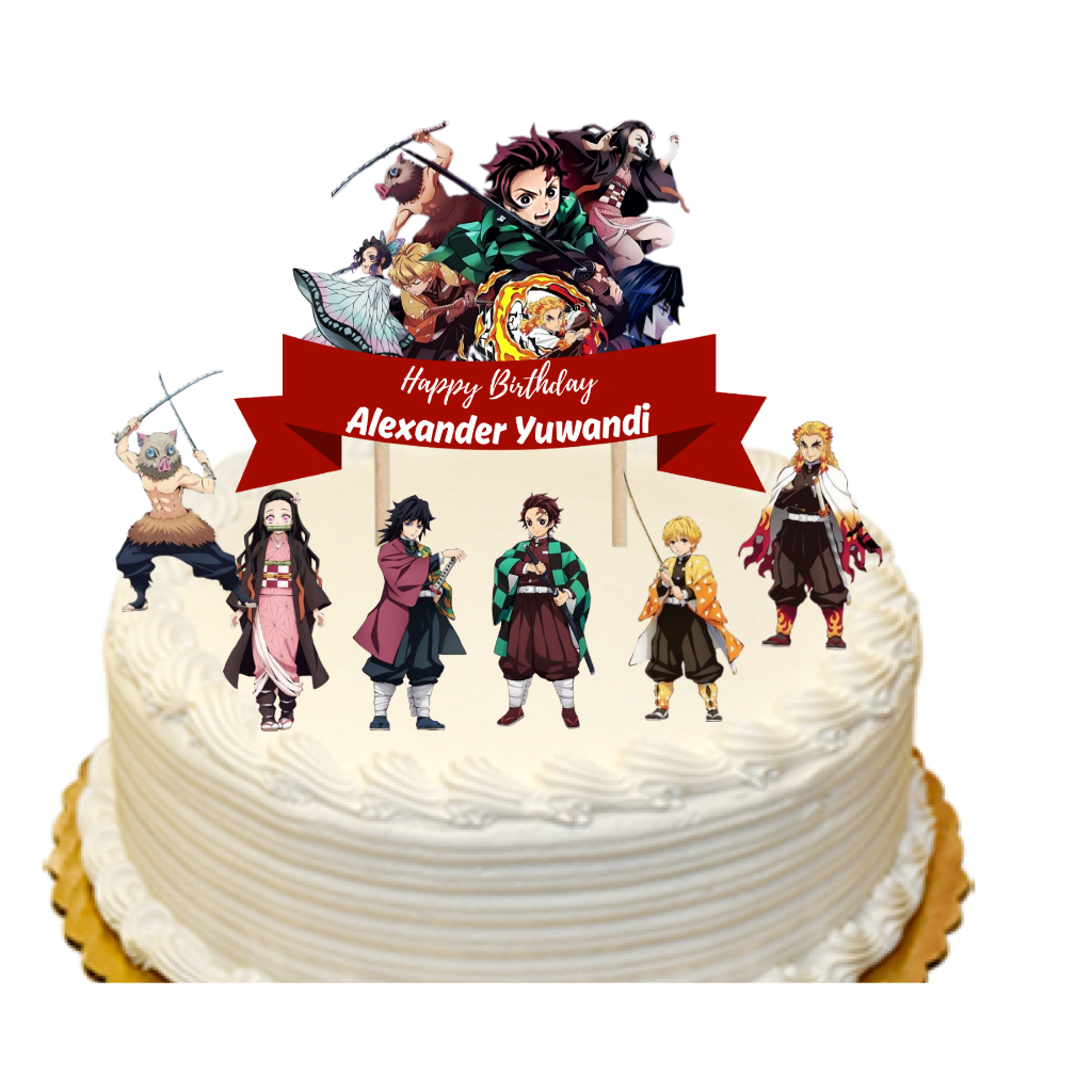 Jual Topper cake Demon slayer dan Nezuko hiasan kue ulang tahun happy ...