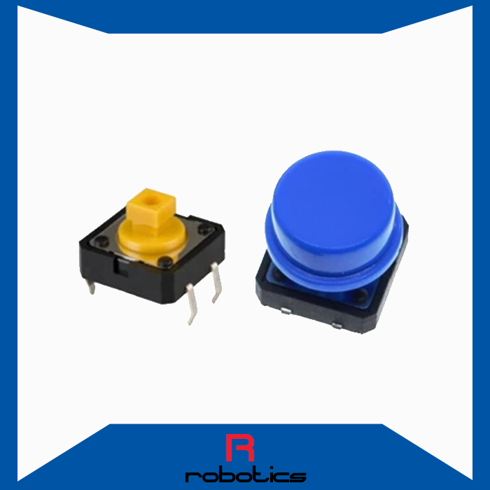 Jual Tactile Switch Push Button 12x12x7.3 mm 12x12 FREE KEY CAP BIRU ...