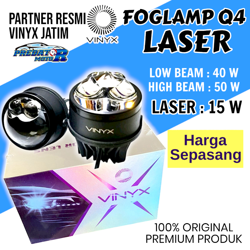 Jual Foglamp Projector Vinyx Q4 Laser LED Projie Mobil 3 Inch BiLED ...