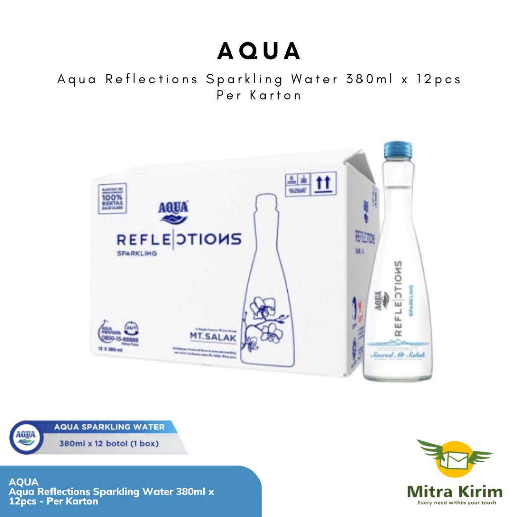 Jual Aqua Reflections Sparkling Water 380ml x 12pcs (KHUSUS PENGIRIMAN INSTANT/SAMEDAY) | Shopee ...