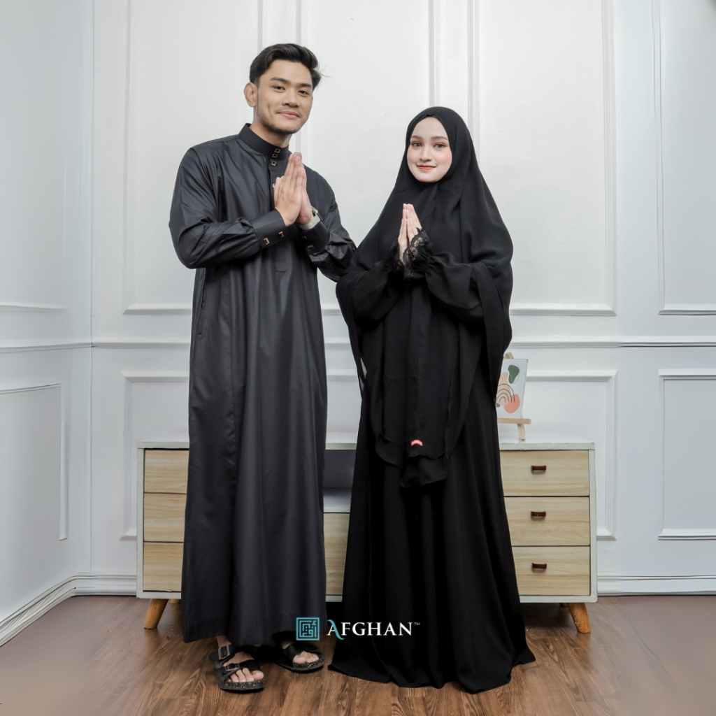 Jual AFGHAN Couple Syar'i Ayah Bunda Model Jubah Saudi Pria Slimfit ...