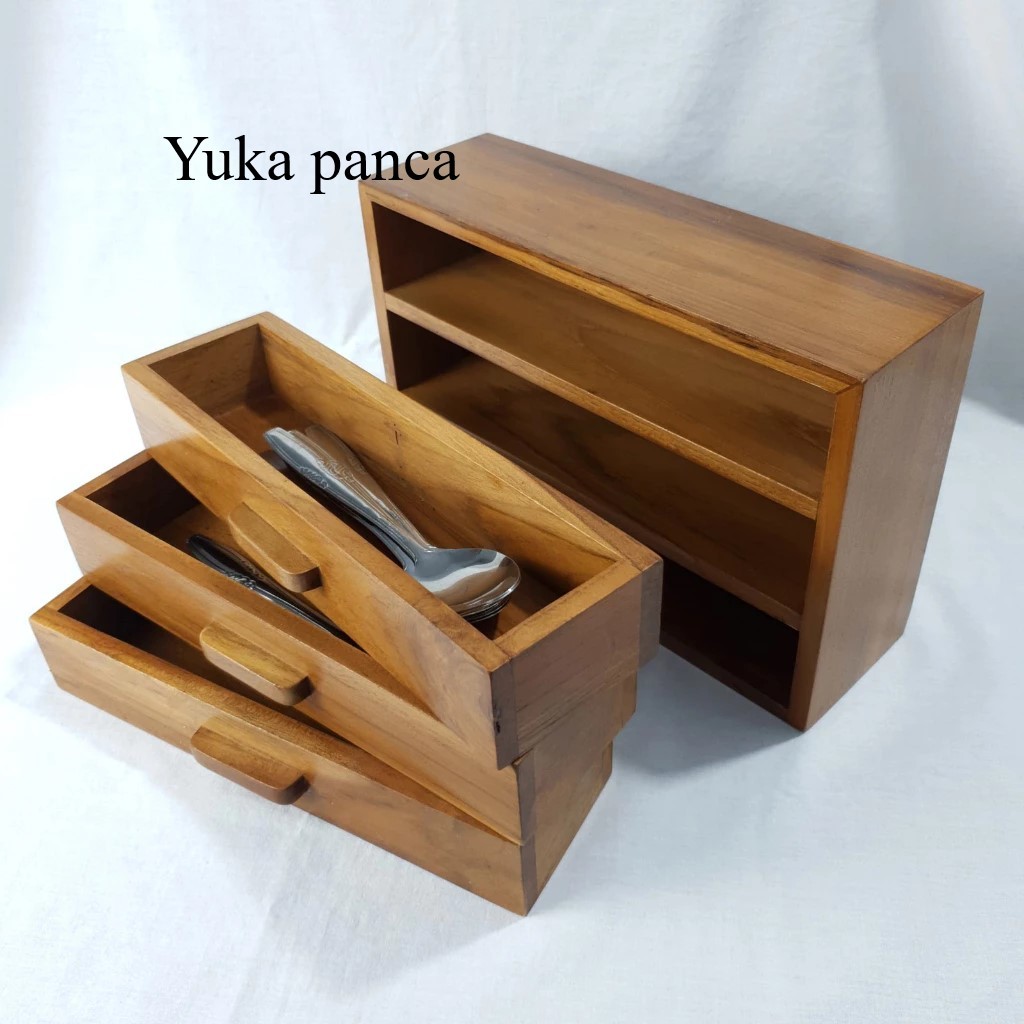 Jual tempat sendok laci kayu / tempat sendok kayu | Shopee Indonesia