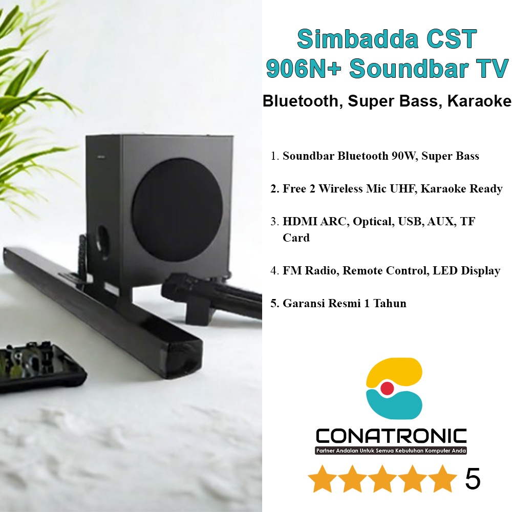 Jual Simbadda CST 906N+ Soundbar TV Wireless – Bluetooth, Super Bass ...